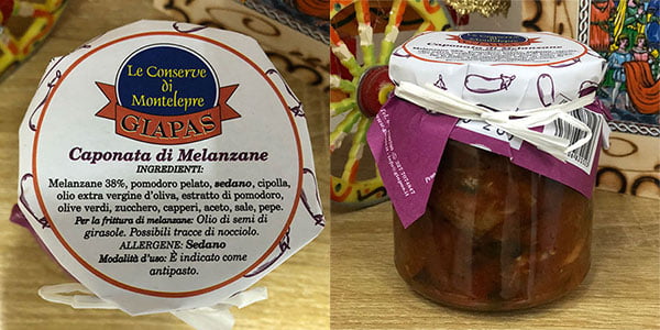 Caponata di melanzane Giapas 280 gr - Pasticceria Vabres